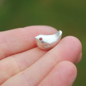 Tiny Solid Silver Bird Ornament, Silver Clay Bird, Silver Bird ...