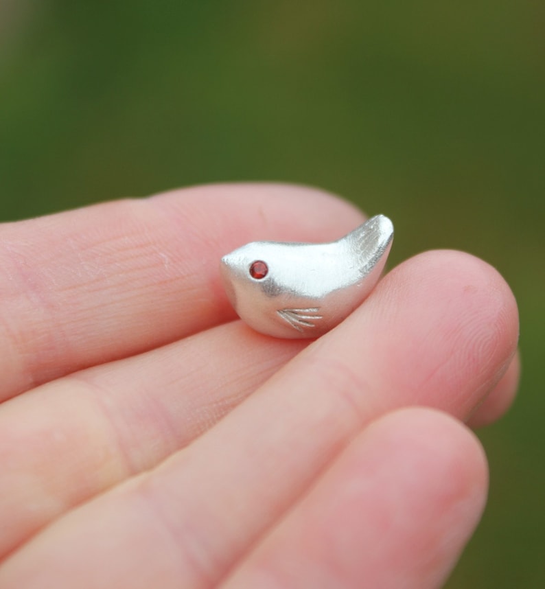 Tiny solid silver bird ornament silver clay bird silver bird | Etsy