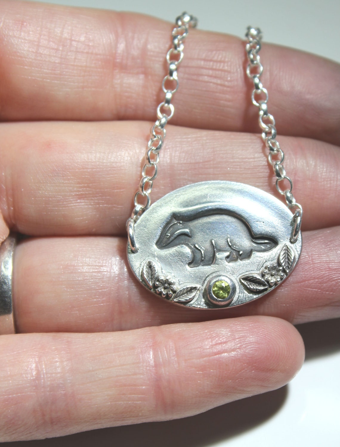 Badger Pendant Silver Badger Necklace Badger Jewellery - Etsy UK