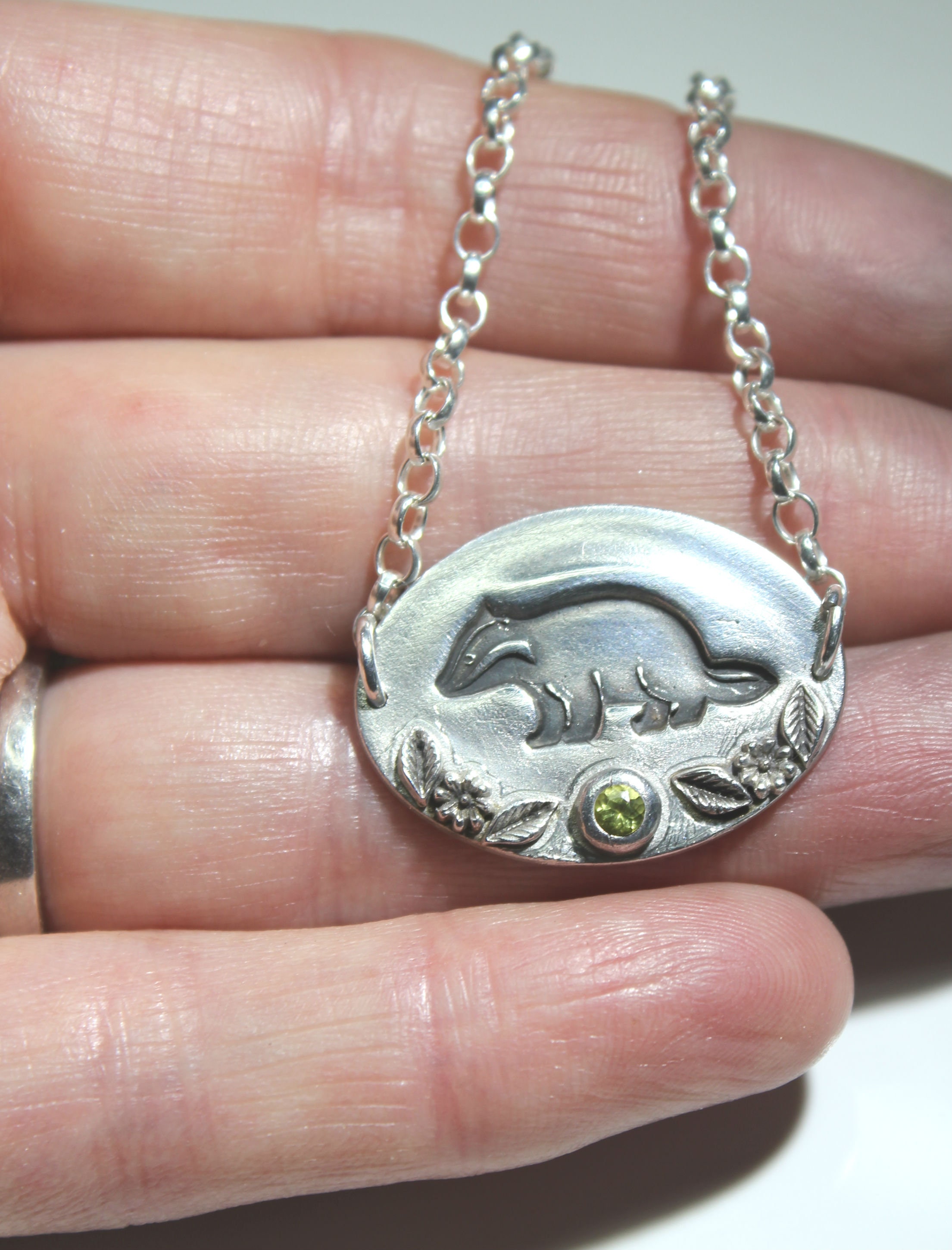 Badger Pendant Silver Badger Necklace Badger Jewellery - Etsy UK
