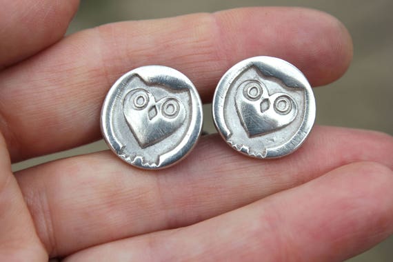Silver owl cufflinks wildlife cufflinks steampunk owl cuff | Etsy