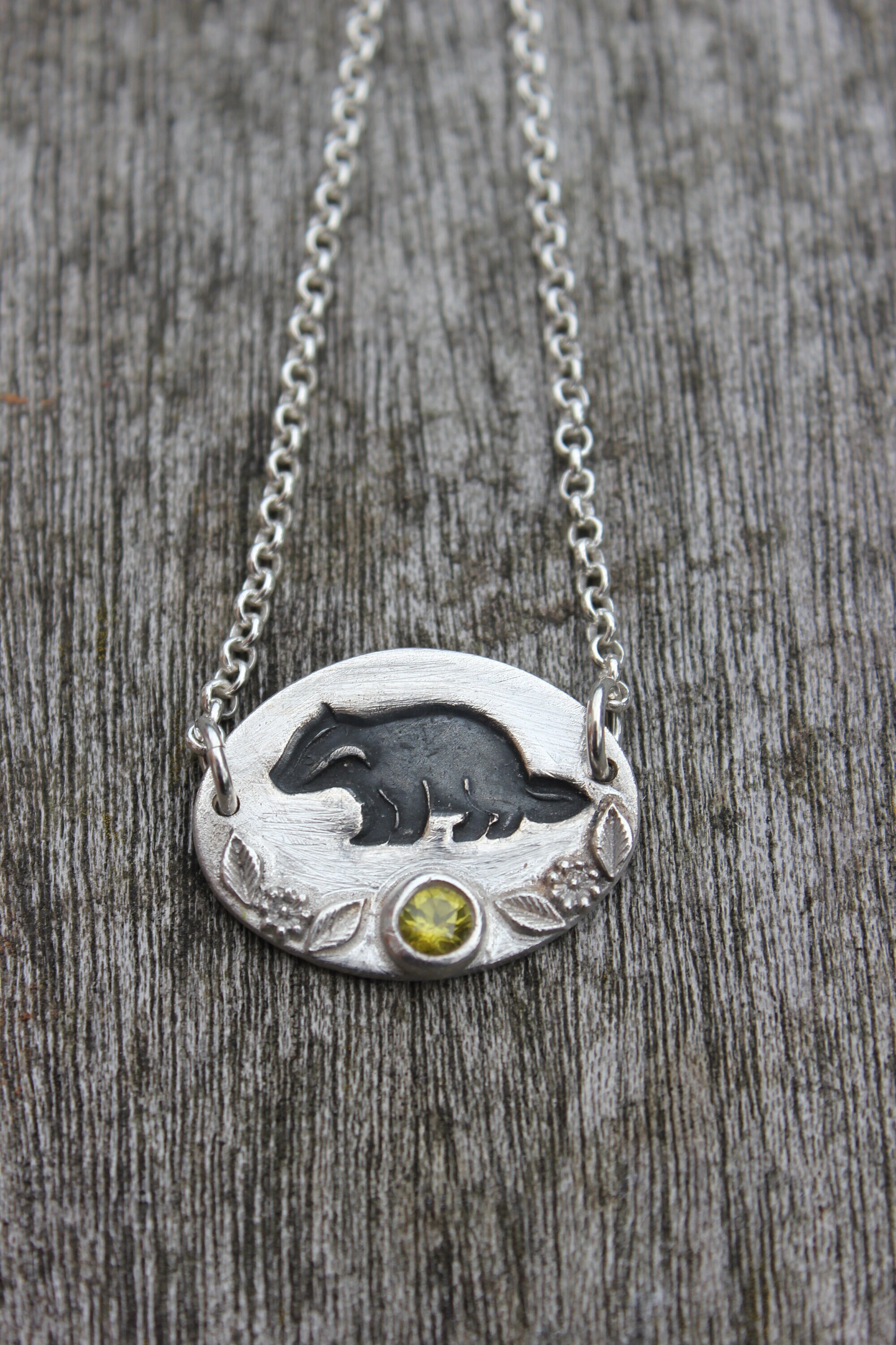 Badger Pendant Silver Badger Necklace Badger Jewellery - Etsy UK
