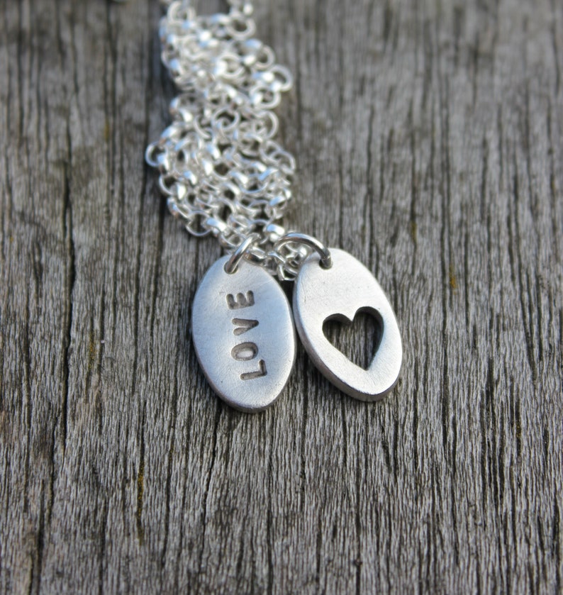 Charm Cluster Necklace Charm Dangle Letters Tiny Word - Etsy UK