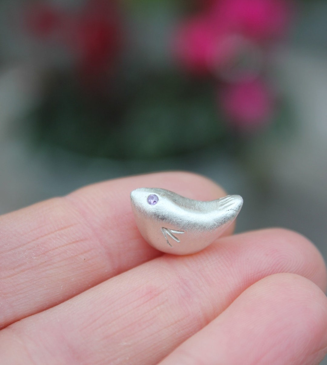 Tiny Solid Silver Bird Ornament, Silver Clay Bird, Silver Bird ...