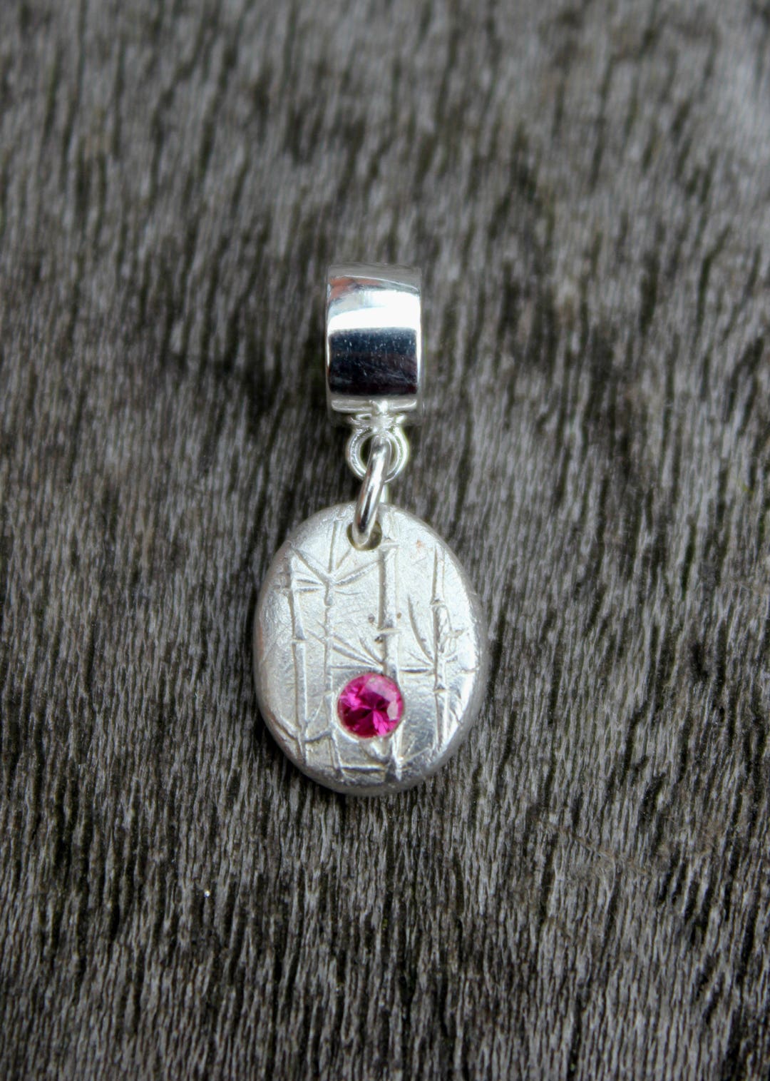 Ruby Gemstone Charm, Pandora Ruby Charm, Ruby Anniversary Charm, Silver ...