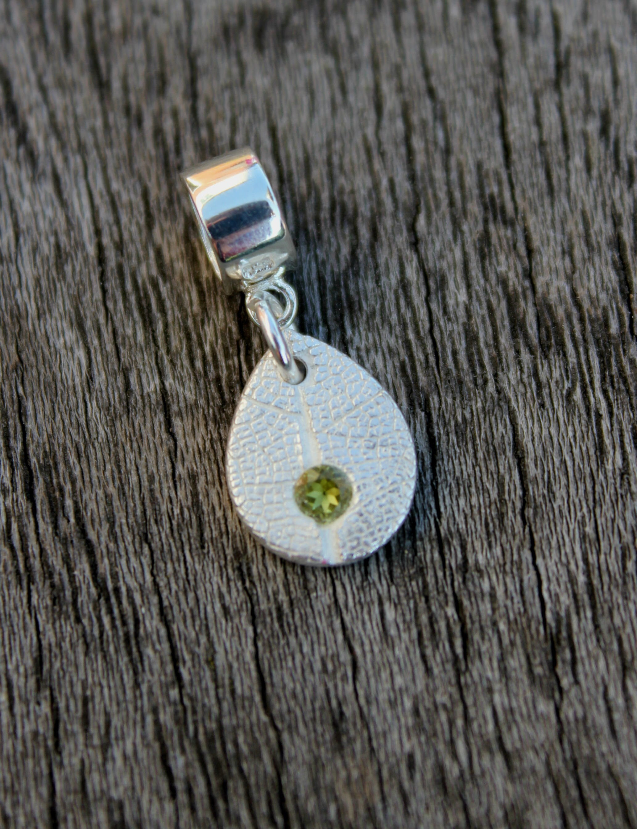 Pandora Peridot Silver Charm Tiny Silver Leaf Charm Gemstone - Etsy UK