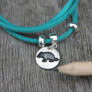 Badger Charm Bracelet, Silver Badger Bracelet, Wildlife Charm Bracelet ...