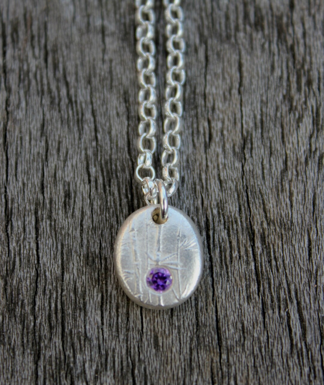 Amethyst Birthday Pebble Pendant, Purple Amethyst Pendant, Hand-formed ...