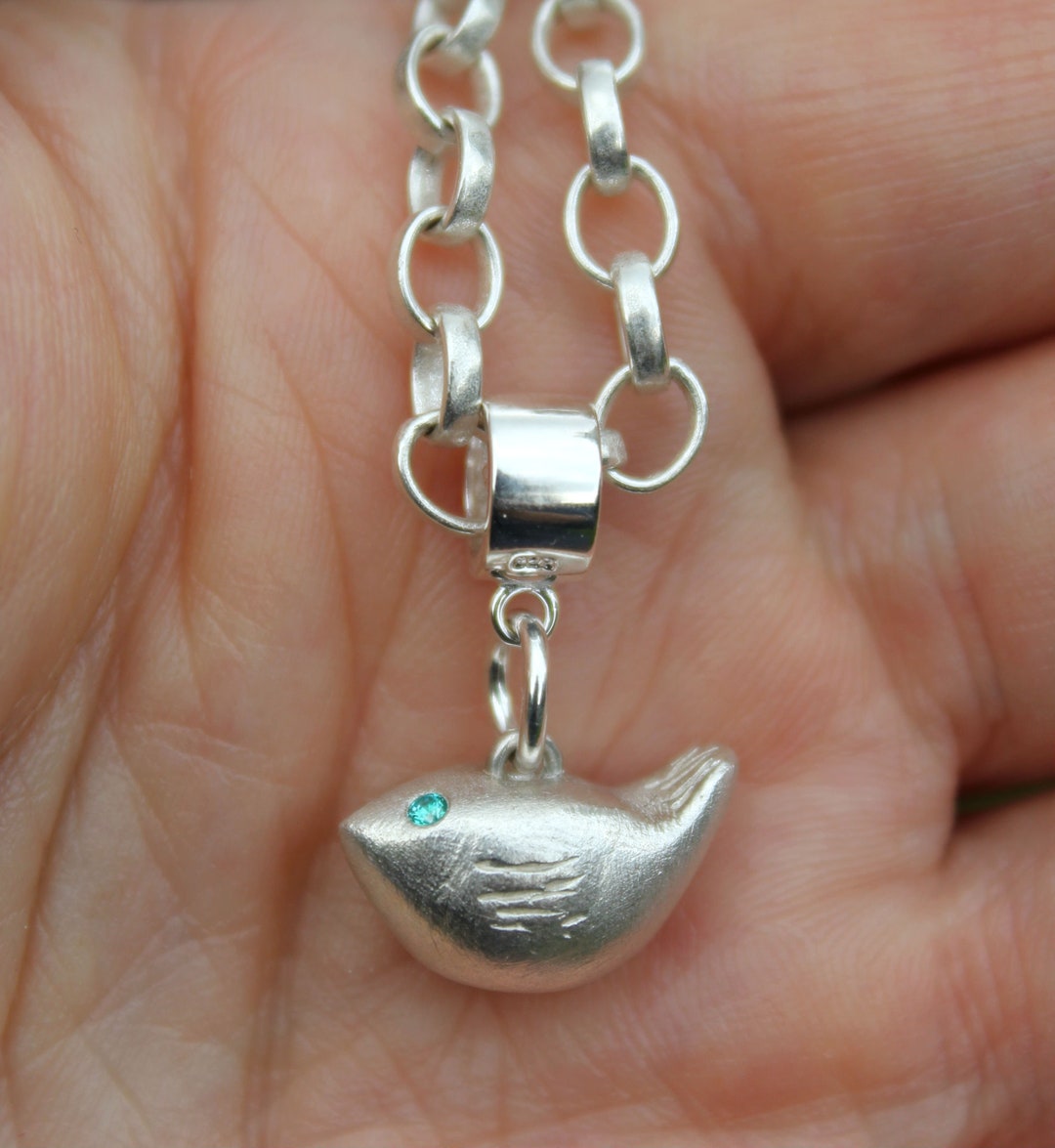 Silver Wren Charm for Pandora Bracelet, Tiny Silver Bird, Wren Bracelet ...