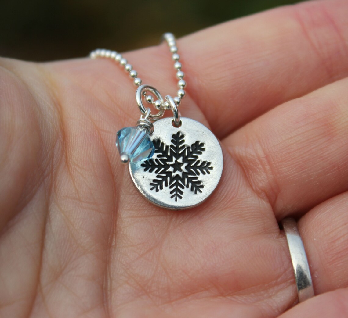 Snowflake Pendant With Blue Swarovski Crystal Snow Flake - Etsy UK