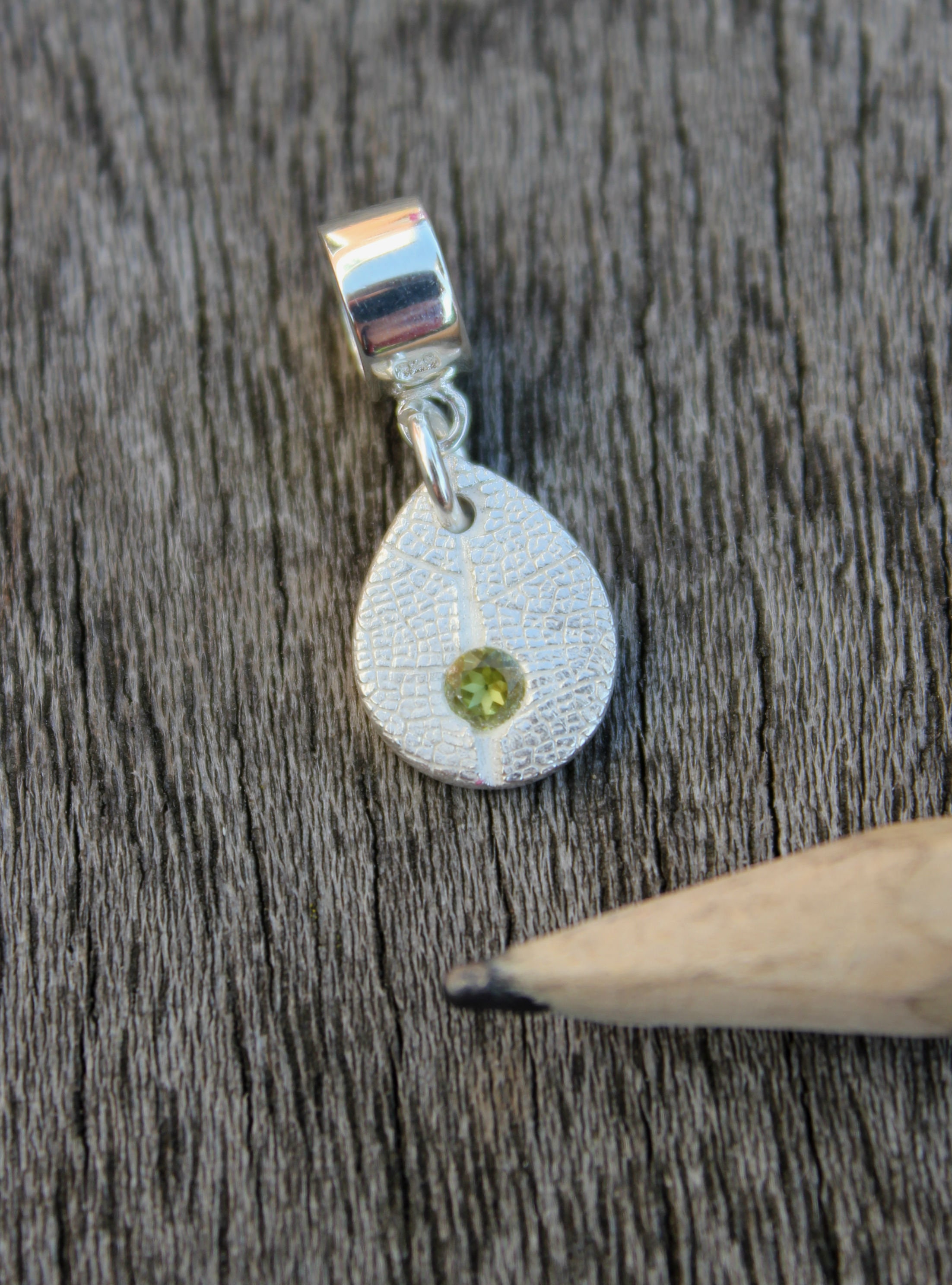 Pandora Peridot Silver Charm Tiny Silver Leaf Charm Gemstone - Etsy UK