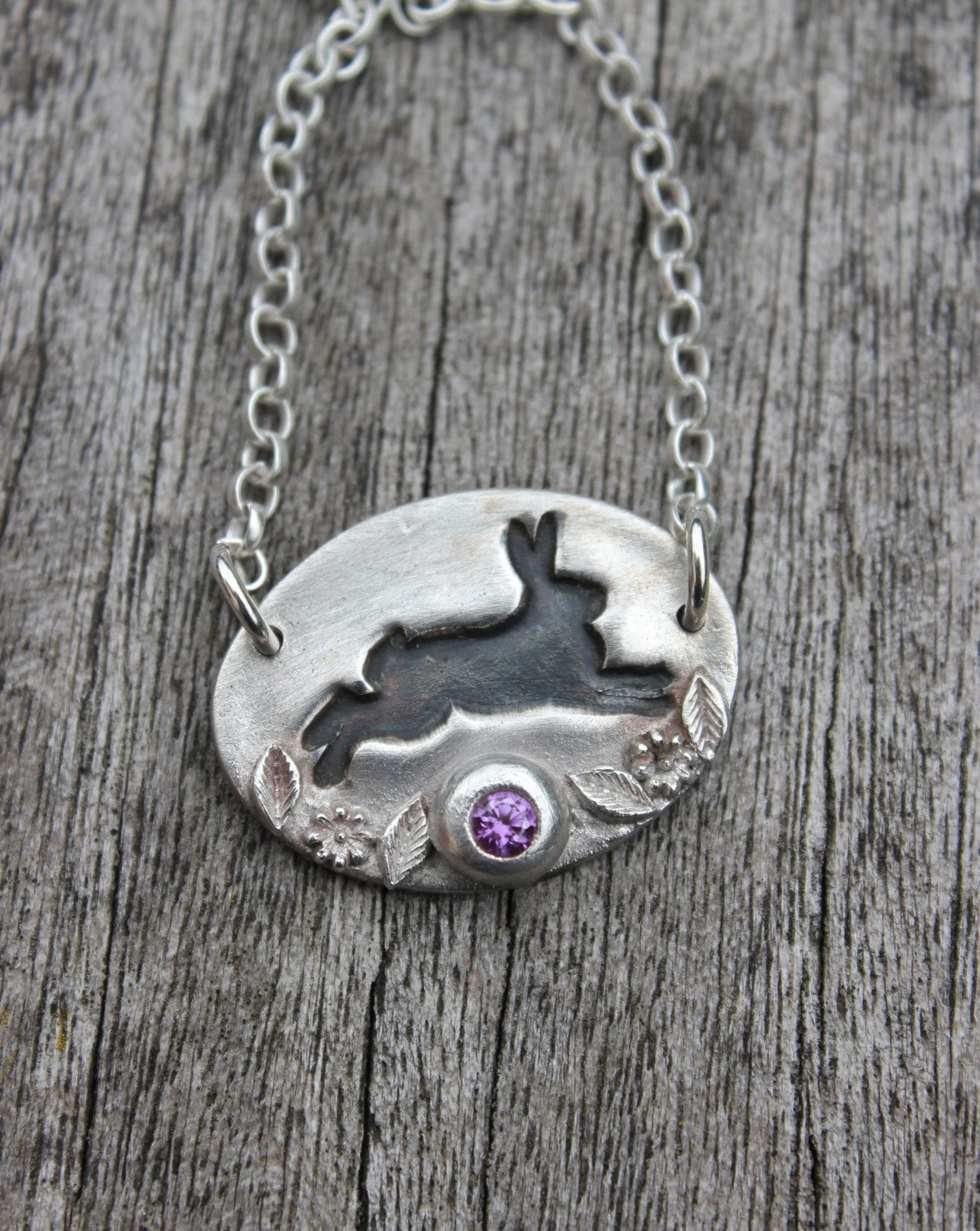 Silver Hare Pendant, Leaping Hare Necklace, Running Hare, Silver Hare ...