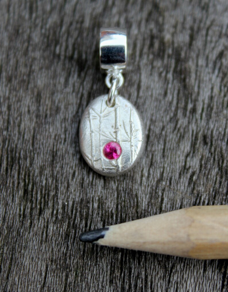 Ruby Gemstone Charm, Pandora Ruby Charm, Ruby Anniversary Charm, Silver ...