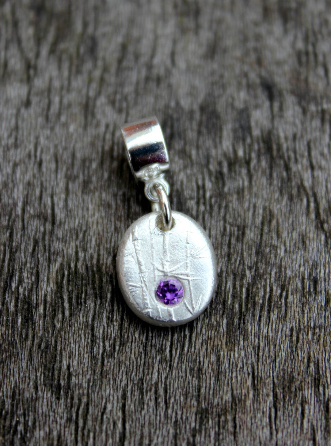 Amethyst Pandora Birthstone Charm, Birthstone Pebble Charm, Silver ...