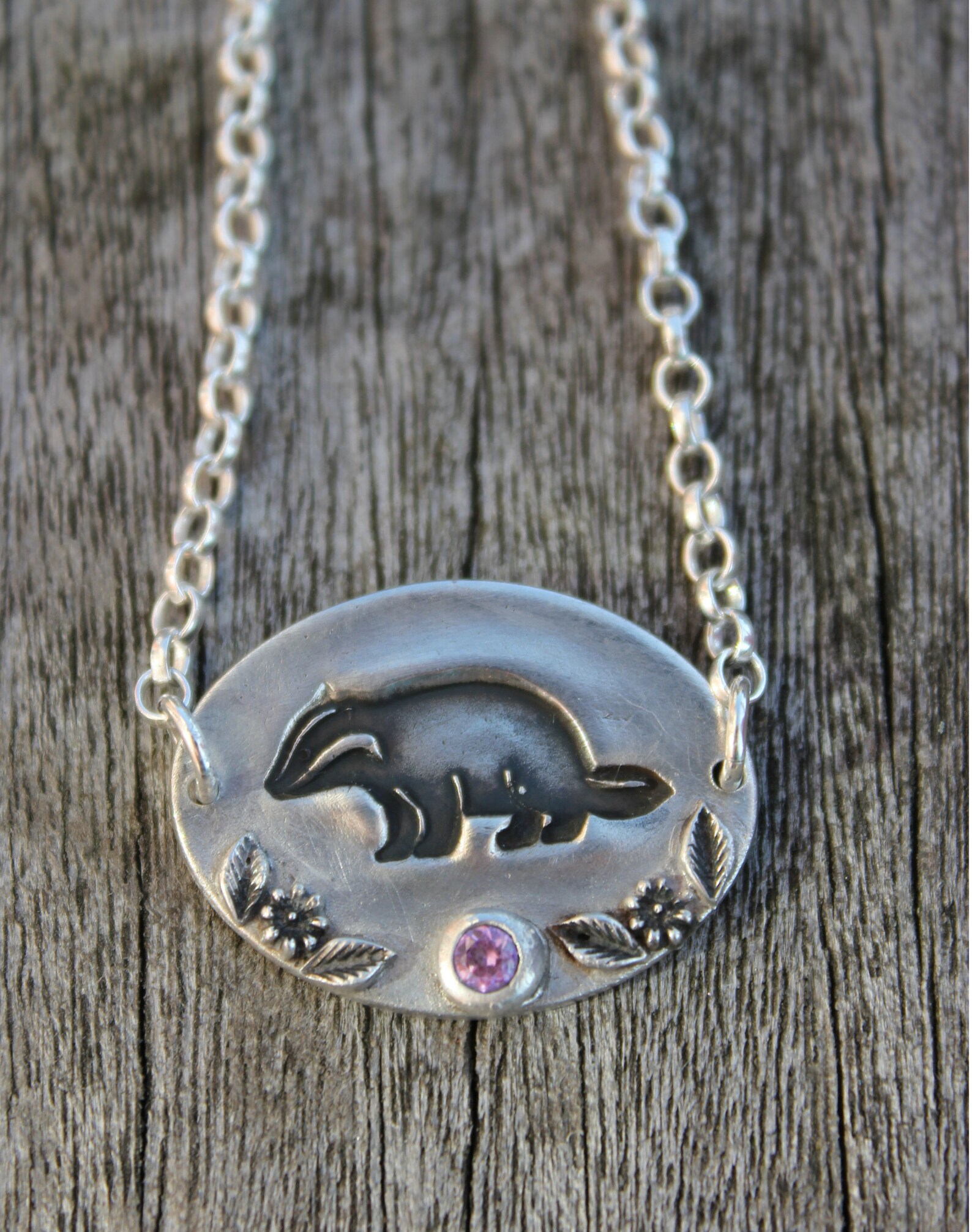 Badger Pendant Silver Badger Necklace Badger Jewellery - Etsy UK