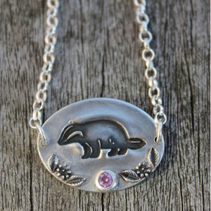 Badger Pendant, Silver Badger Necklace, Badger Jewellery, Badger Lover ...