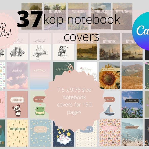 Kdp Cover Template Composition Notebook Cover Editable Canva Etsy