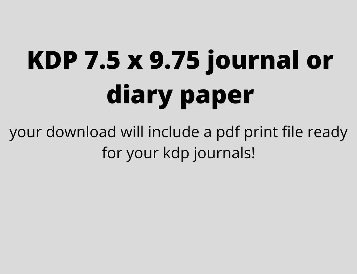 KDP Notebook Paper KDP Interior KDP Low Content - Etsy