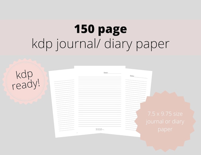 KDP Notebook Paper KDP Interior KDP Low Content - Etsy