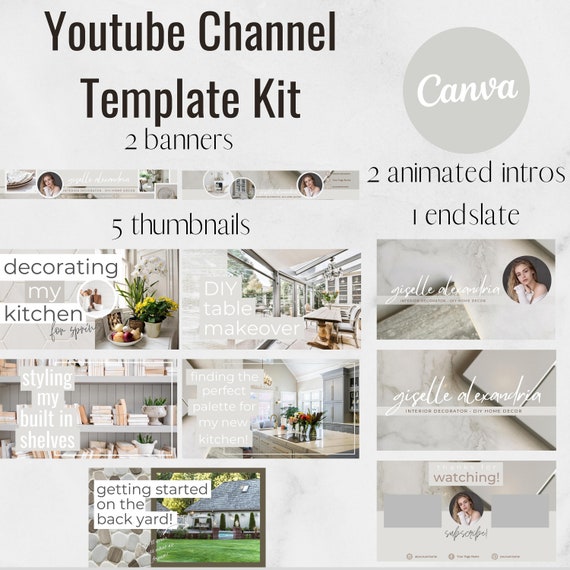 Youtube Channel Kit Youtube Branding Kit Youtube Banner - Etsy