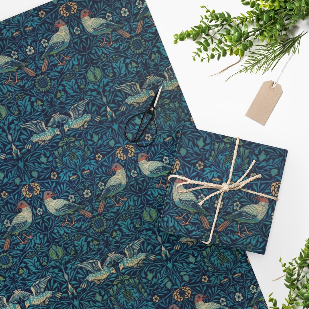 Wrapping Paper: Vintage Blue William Morris Wrapping Paper - Etsy