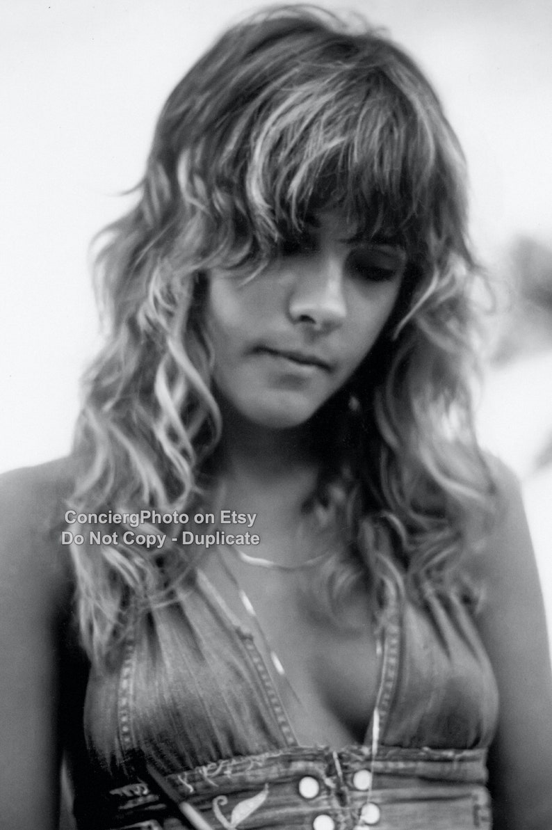 Stevie Nicks Young Early 1970s Fleetwood Mac Candid Photo Photograph Bandw 8x12 Halter Top Hippie
