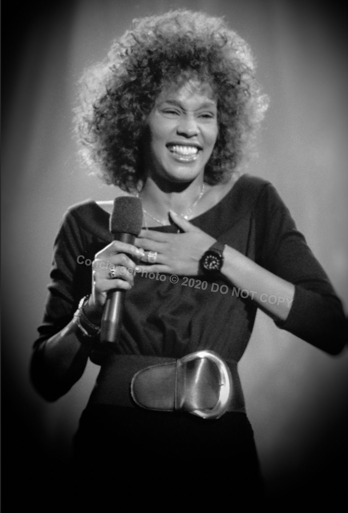 Whitney Houston Live 1989 on Arsenio Hall BW Custom 8x12 Photo ...