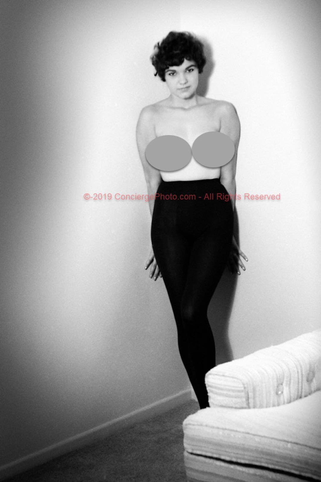Vintage Mature 1960s Risque Photo 8x12 Custom Original Print Bandw Busty