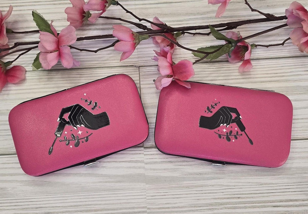 Manicure Set Nail Set Pink Nails Custom Set Stainless Steel Gift Set - Etsy