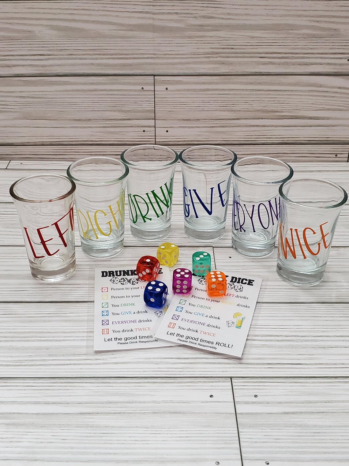 Dice Game Shot Glass Drinking Game Adult - Etsy