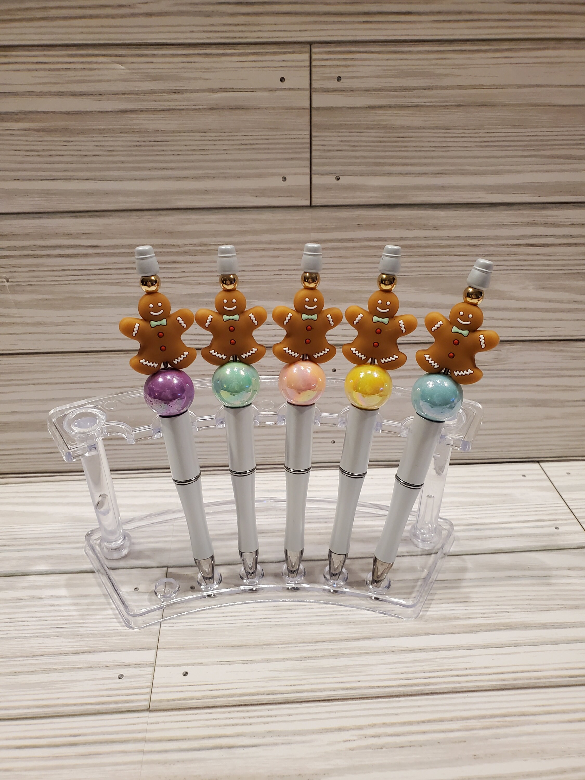 Gingerbread Man Beaded Ink Pen Holiday Pen - Etsy