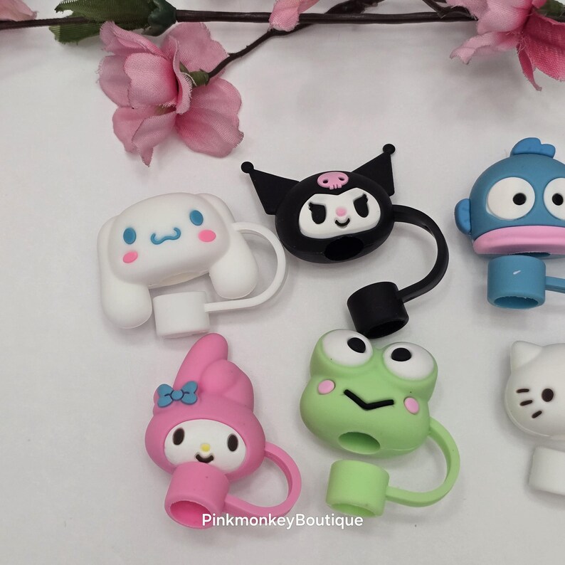 Kawaii Sanrio Straw Topper Straw Cover Beverage Protector - Etsy