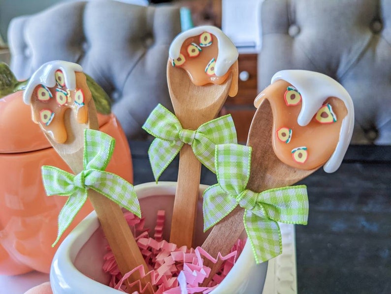 Fake Peaches and Cream Mini Spoon Peach Tiered Tray Decor - Etsy