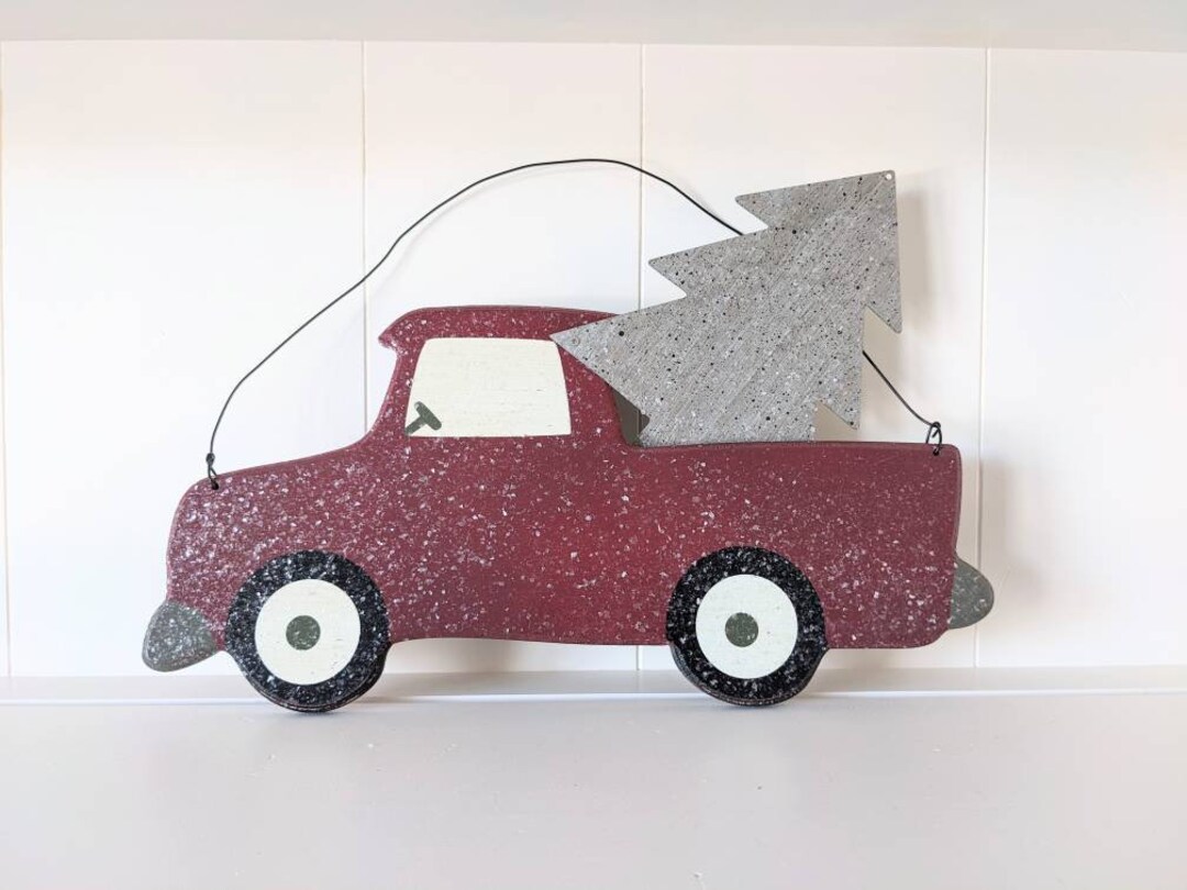 Red Truck Sign, Christmas Sign, Christmas Table Decor, DESTASH SALE ...