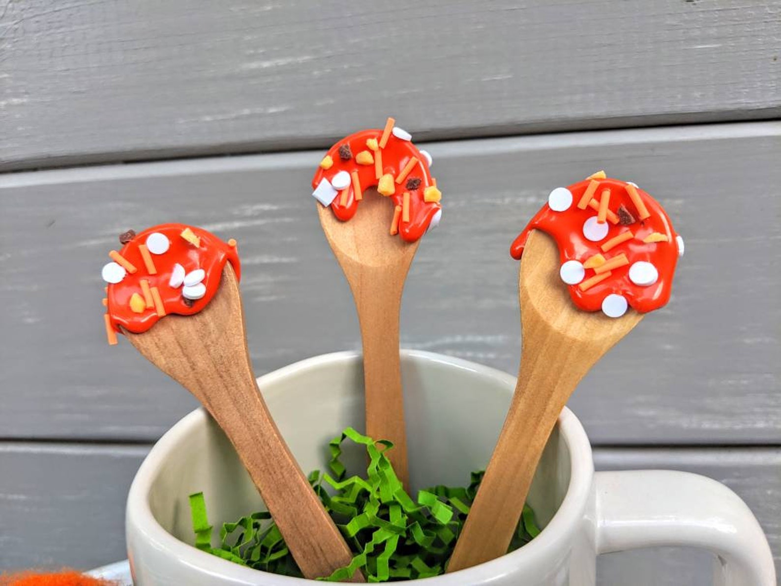Fake Pumpkin Pie Spoons Pumpkin Mug Toppers Fall Tiered Tray | Etsy