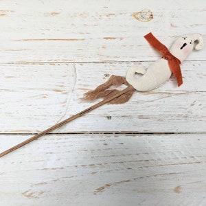 16" Ghost Pick, Primitive Ghost Plant Poke, Halloween Wreath ...