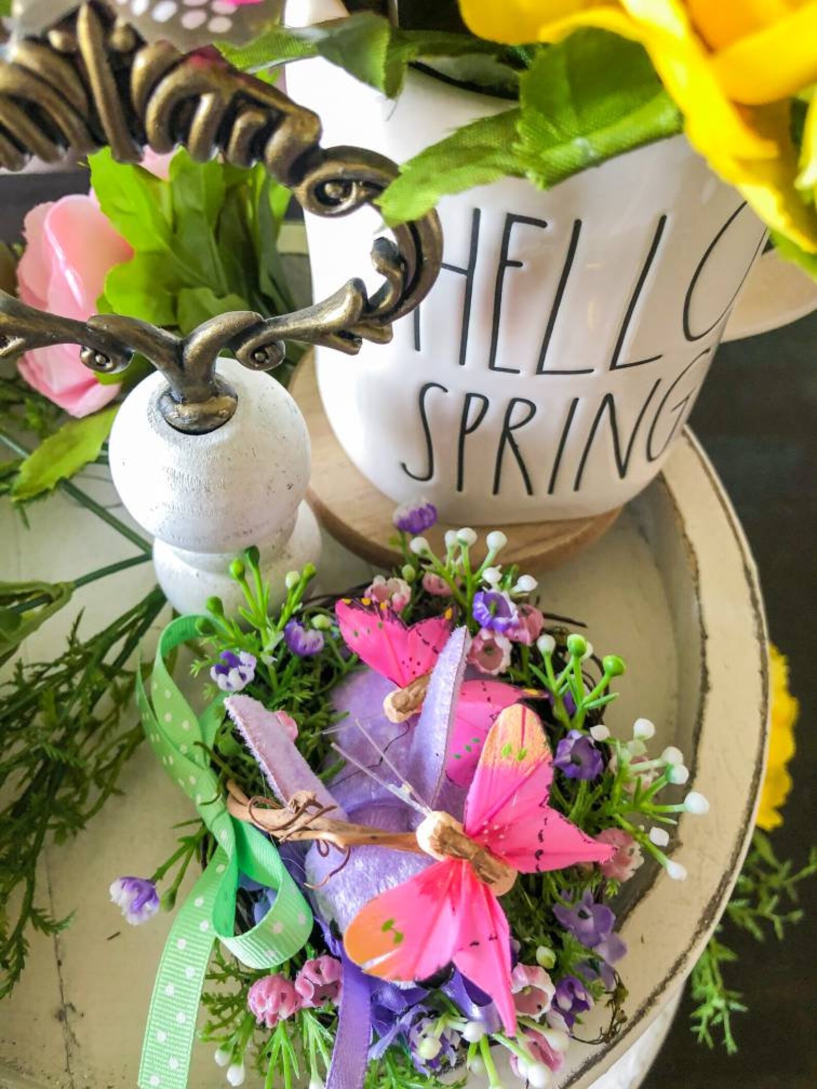 Spring Mini Basket Spring Tiered Tray Decor Butterfly - Etsy