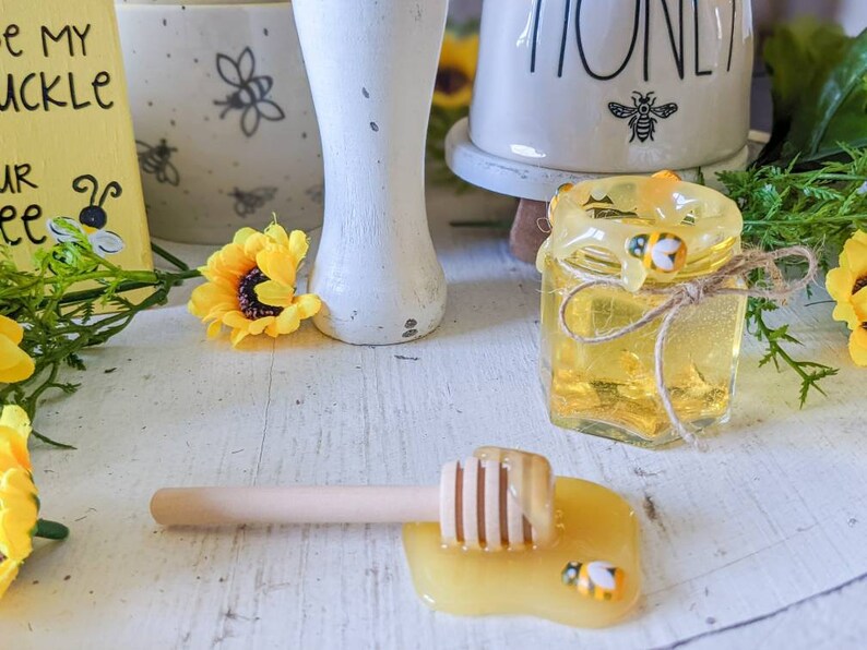 Fake Honey Jar Faux Honey Dipper Bee Tiered Tray Decor Fake - Etsy