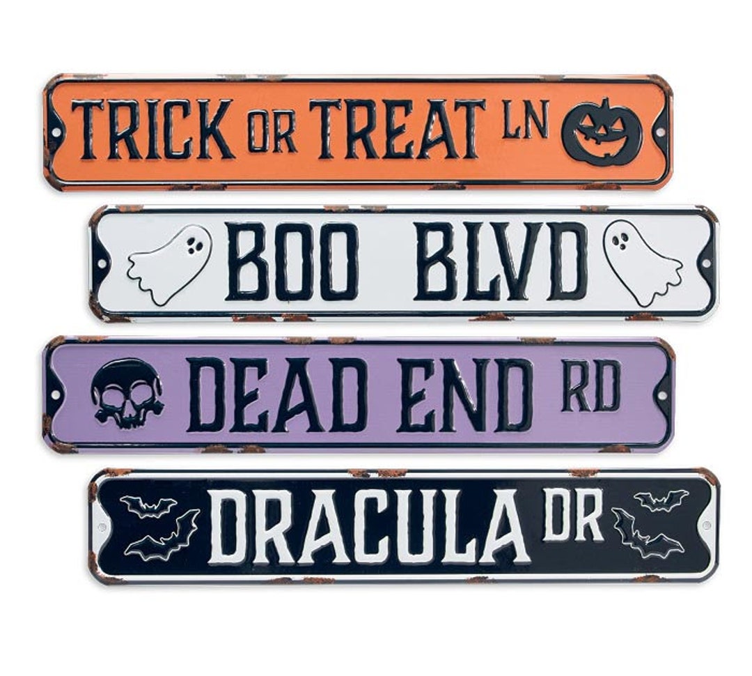 Halloween Street Sign, Halloween Metal Road Sign, Trick or Treat Lane ...