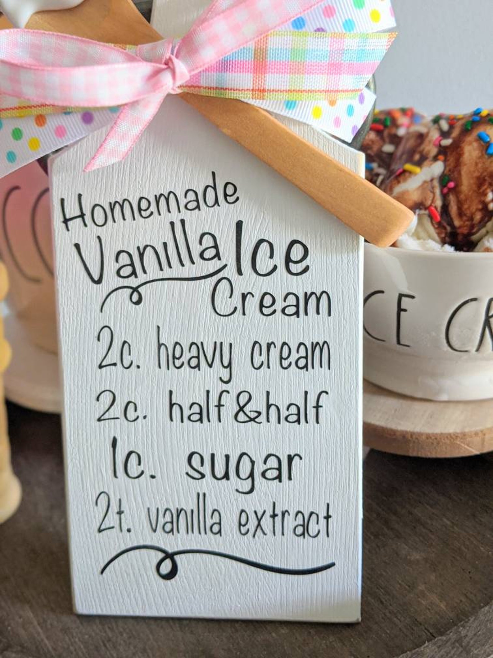 Ice Cream Sign Mini Cutting Board Ice Cream Tiered Tray - Etsy