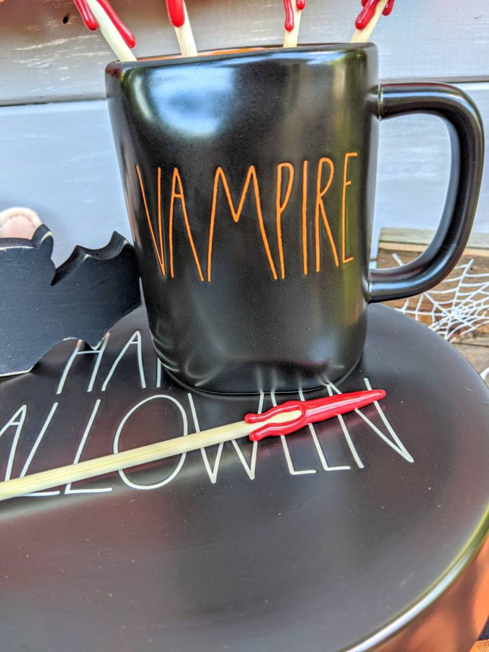 Fake Blood Vampire Stake Halloween Tiered Tray Decor Vampire - Etsy