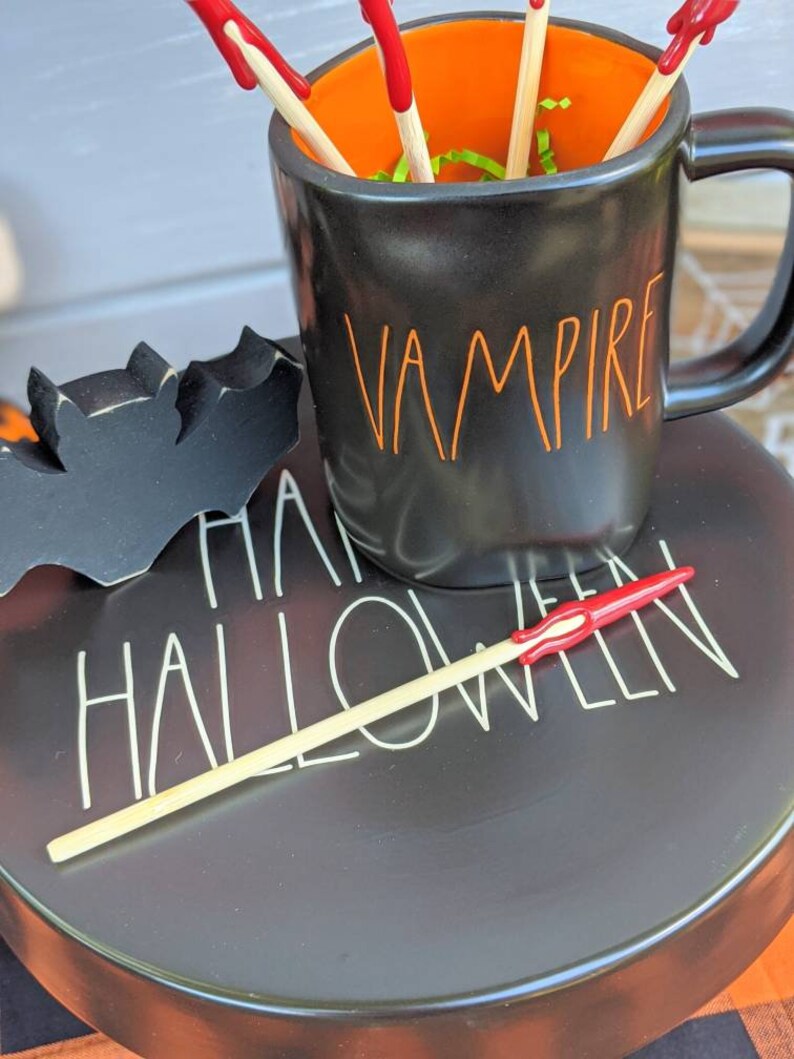 Fake Blood Vampire Stake Halloween Tiered Tray Decor Vampire - Etsy