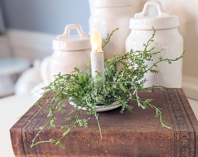 Fine Grass Candle Ring, Taper Candle Ring, Greenery Candle Ring ...