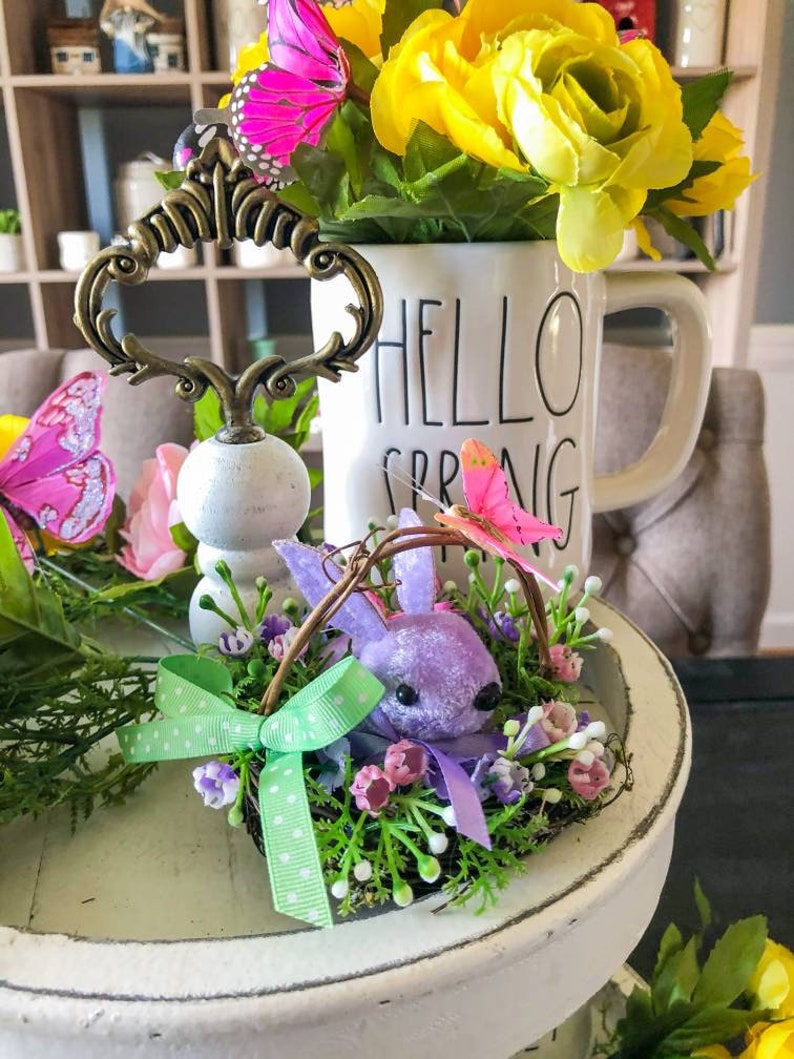 Spring Mini Basket Spring Tiered Tray Decor Butterfly - Etsy