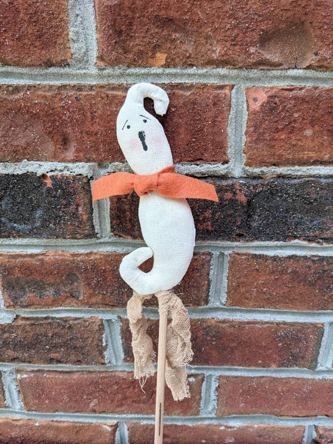 16" Ghost Pick, Primitive Ghost Plant Poke, Halloween Wreath ...