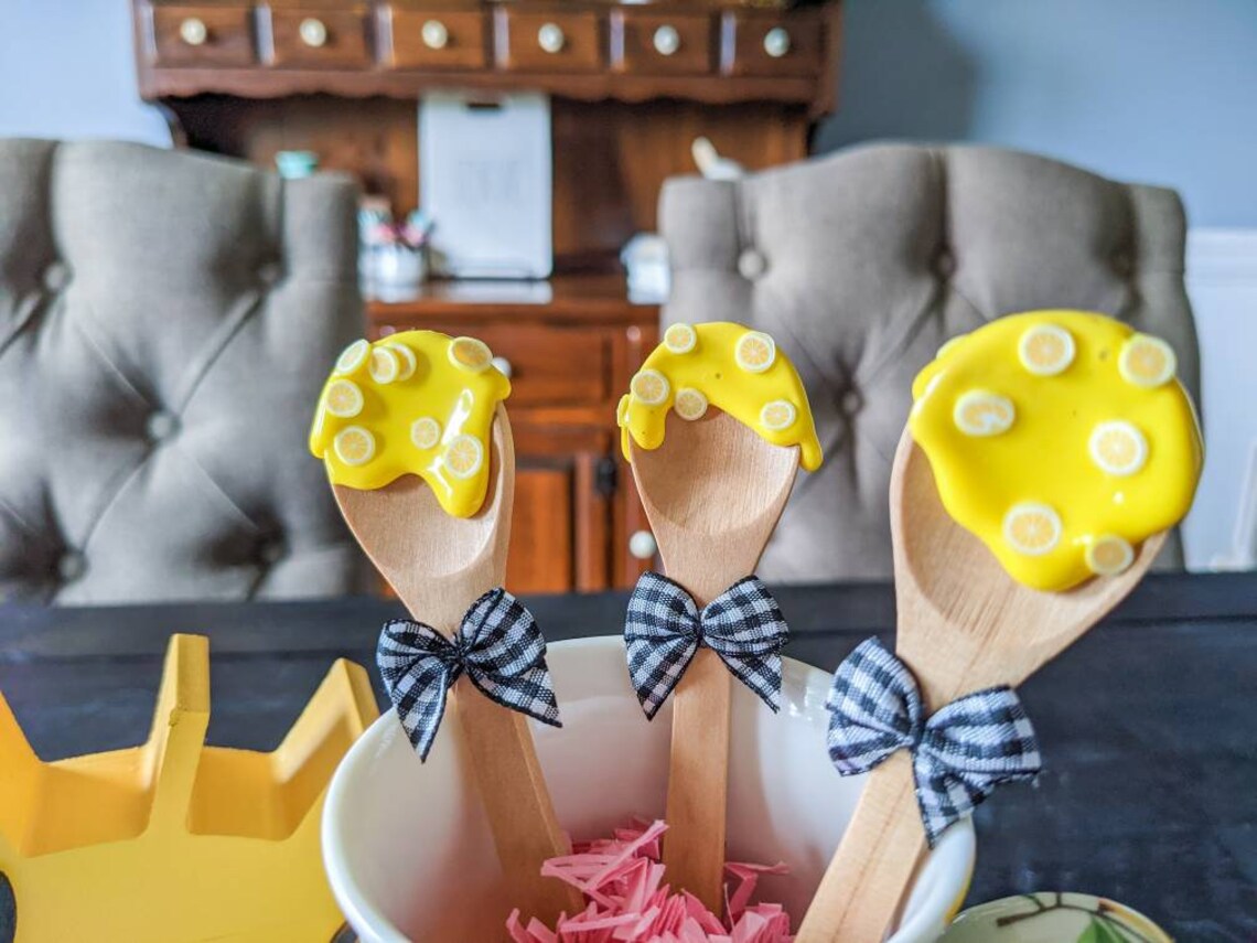 Fake Lemonade Spoons, Lemon Tiered Tray Decor, Lemon Mug Topper, Mini ...