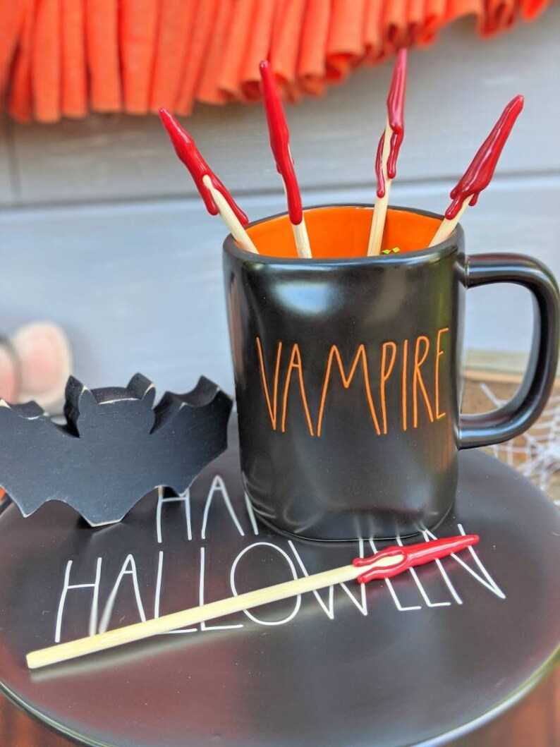 Fake Blood Vampire Stake Halloween Tiered Tray Decor Vampire - Etsy