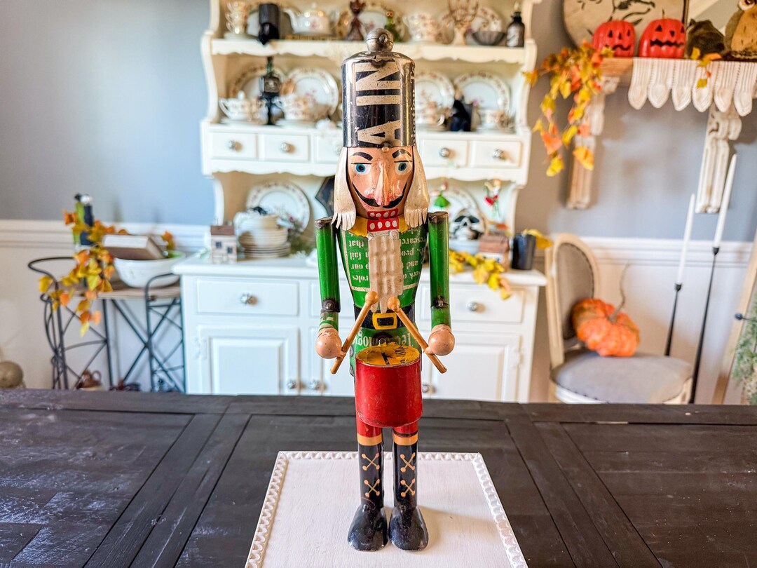 Nutcracker Figurine, Vintage Nutcracker With Drum, Recycled Metal ...