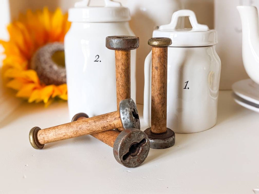 Vintage Wooden Spool, Antique Spool, Large Wooden Spool, Sewing Room ...