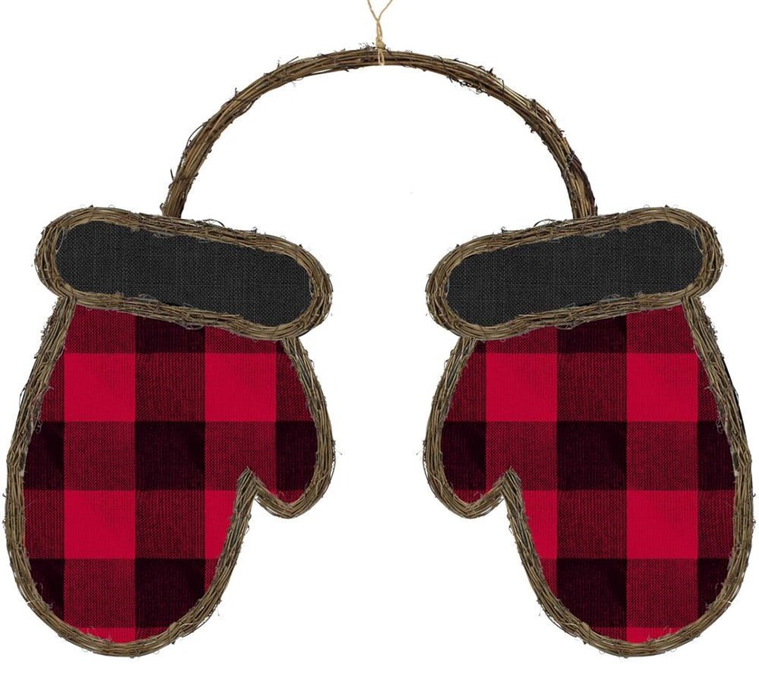 Winter Door Hanger, Mittens Front Door Decor, Christmas Door Hanger ...